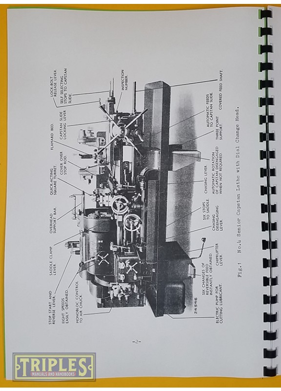 Herbert No. 4 Senior Capstan Lathe with Dial Change Head Operators ...