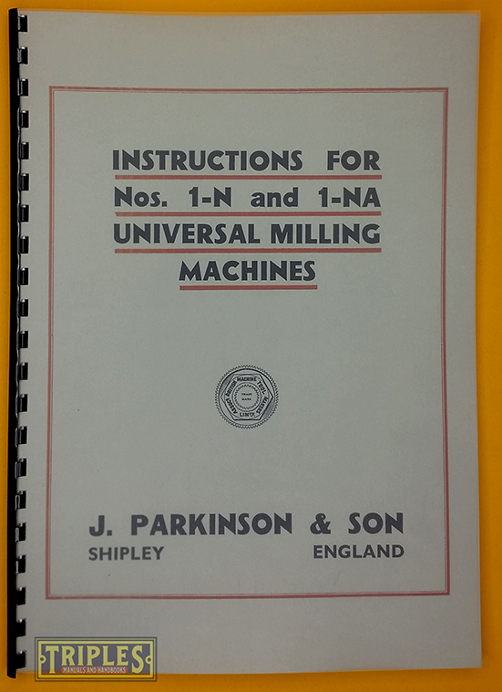Parkson 1-N and 1-NA Instructions and Parts Manual for Universal ...