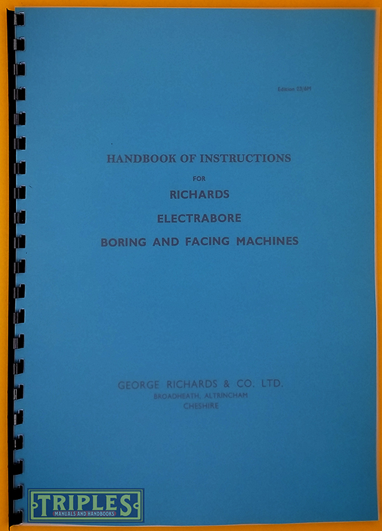 Richards Electrabore. Handbook for Richards Electrabore Boring and ...